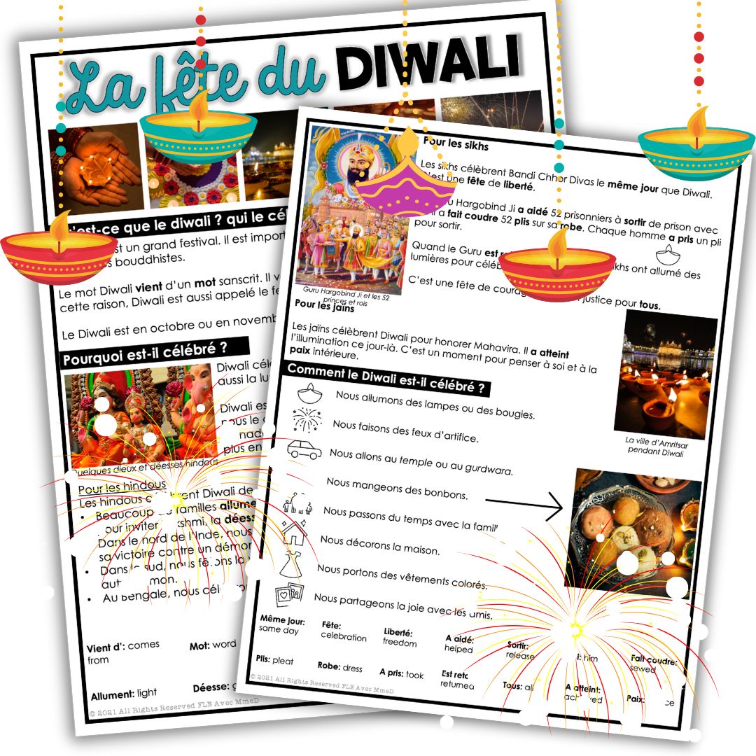 5 French Classroom Activities for Diwali - FLE Avec MmeD