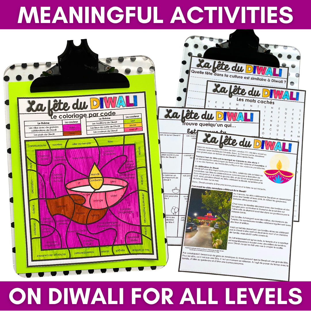 5 French Classroom Activities for Diwali - FLE Avec MmeD