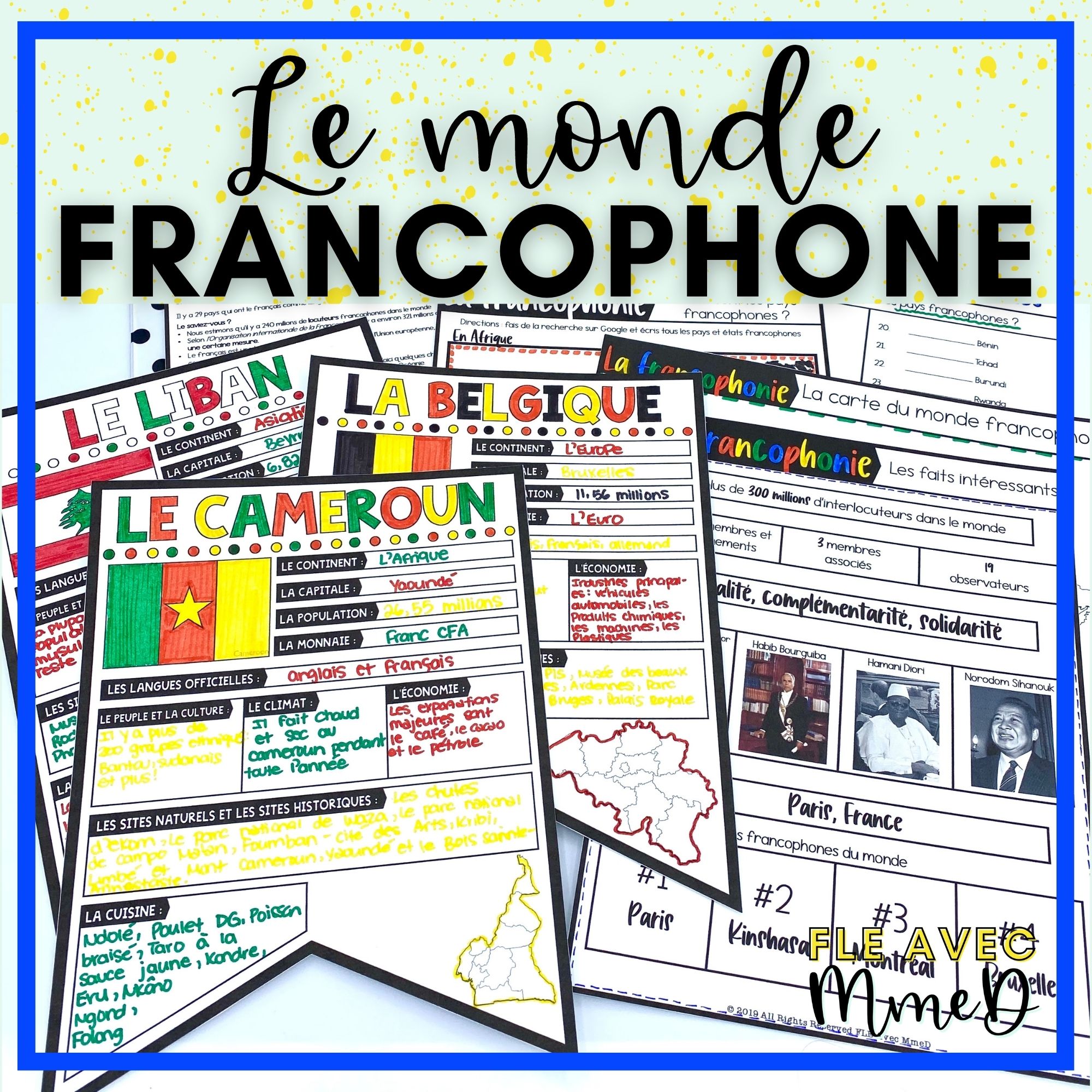 Fun French projects for French class - FLE Avec MmeD