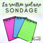 French activities for the first two weeks of la rentrée scolaire