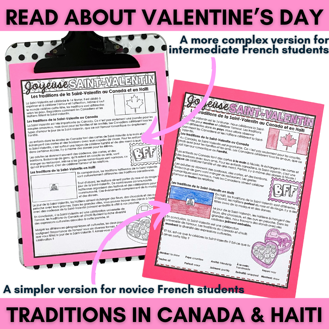 French Valentine's Day Activities for French Class - FLE Avec MmeD