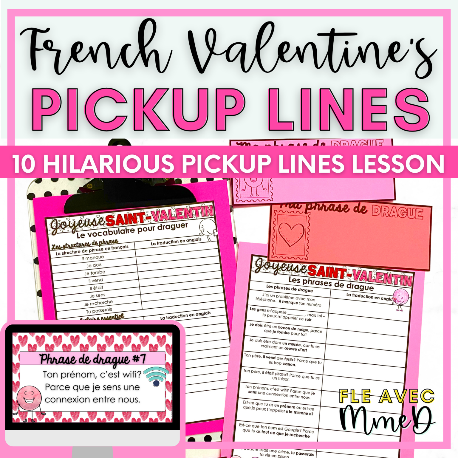 French Valentine's Day Activities for French Class - FLE Avec MmeD