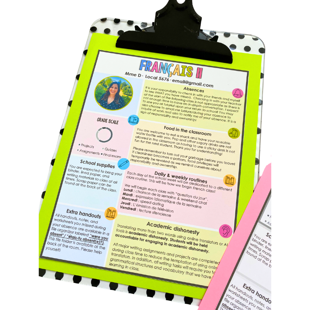 5 Must-Have Items for Your French Syllabus - FLE Avec MmeD