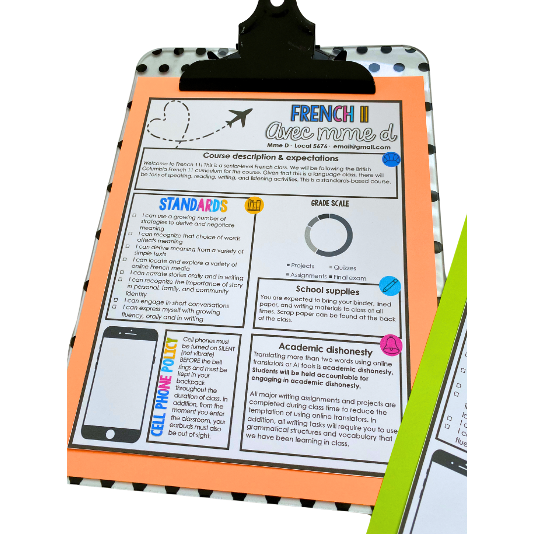 5 Must-Have Items for Your French Syllabus - FLE Avec MmeD