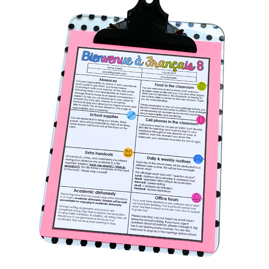 5 Must-Have Items for Your French Syllabus - FLE Avec MmeD